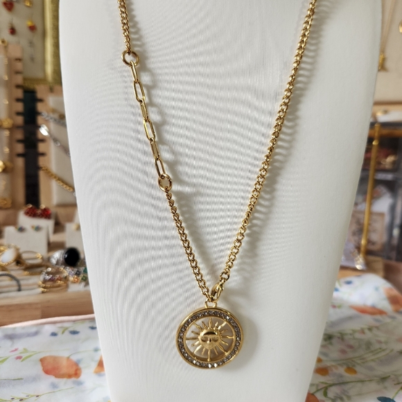 Jewelry | Gold Sun Pendant Asjustable Necklace | Poshmark
